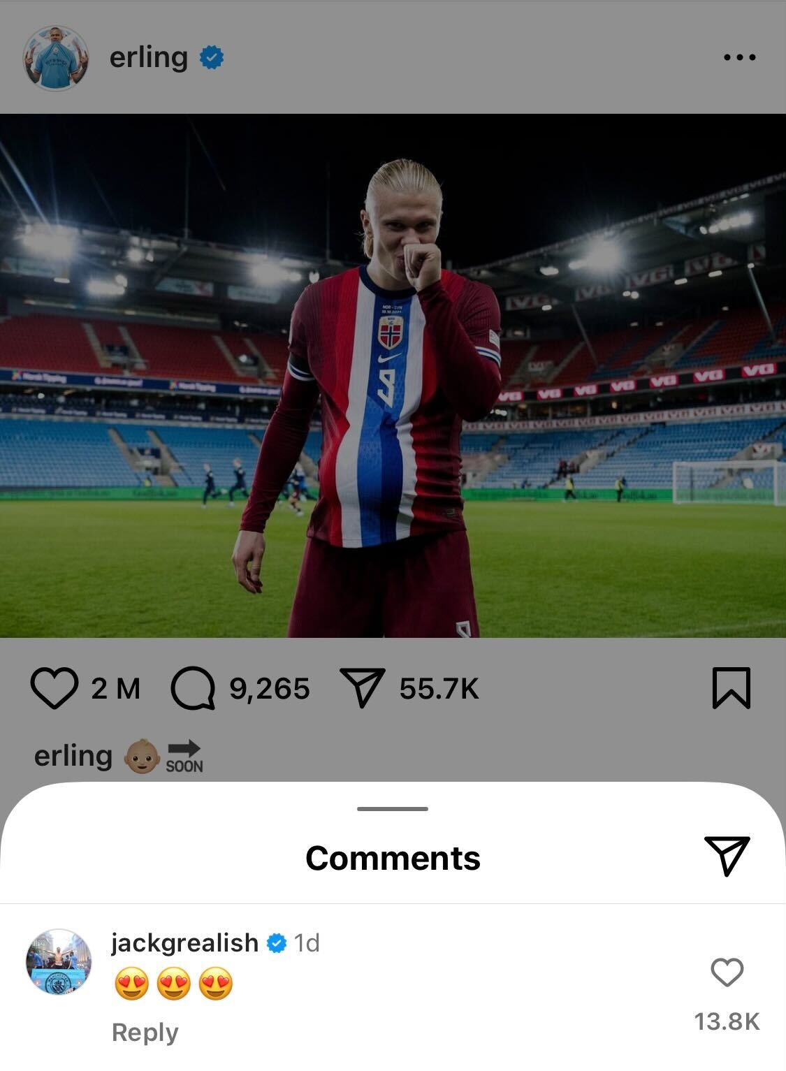 Jack Grealish sends message to Erling Haaland after shock announcement