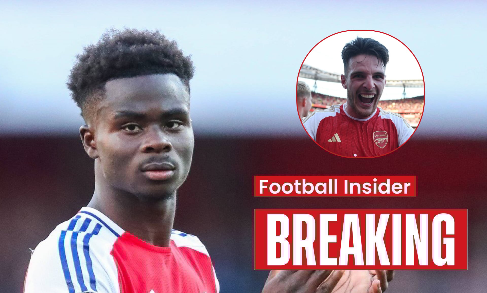 Declan Rice sends two-word message to Arsenal teammate Bukayo Saka