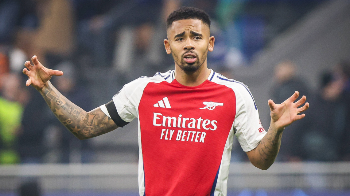 Arsenal's Declan Rice and Bukayo Saka react to Gabriel Jesus' 'one more ...