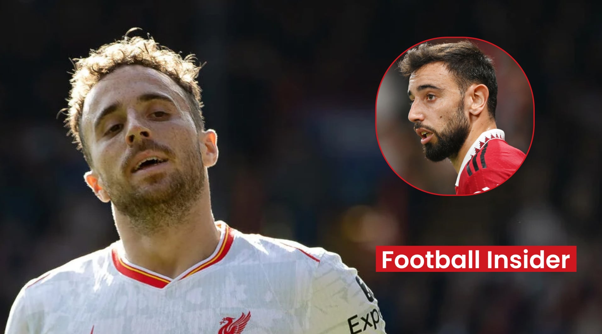 Bruno Fernandes reacts to Diogo Jota after Liverpool clash at Everton