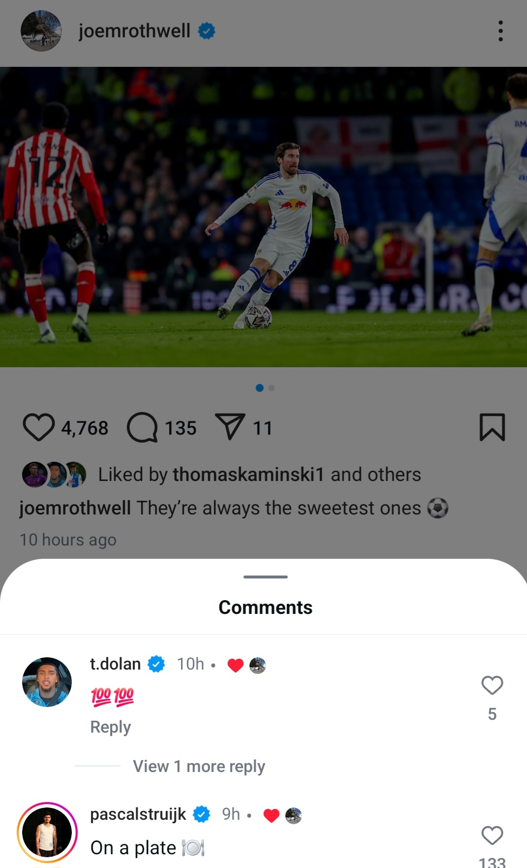 Pascal Struijk sends three-word message to Joe Rothwell after Leeds ...