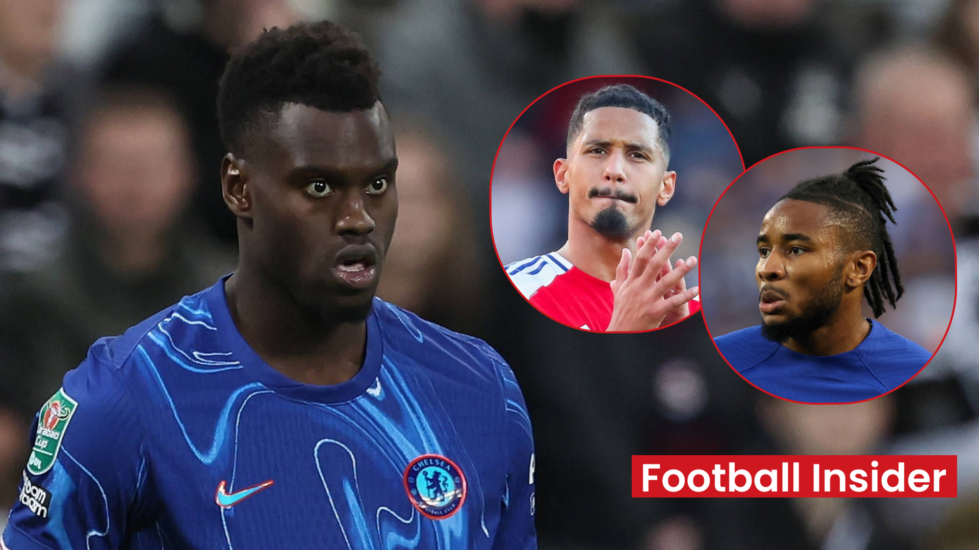 William Saliba and Christopher Nkunku react to Benoit Badiashile's Chelsea message