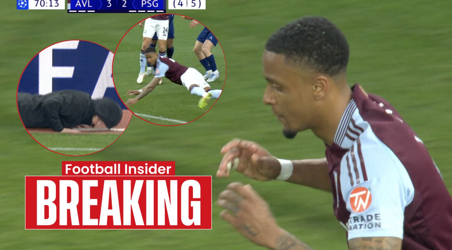 'Unai Emery collapses to the floor' after Ezri Konsa shocker in Aston Villa v PSG