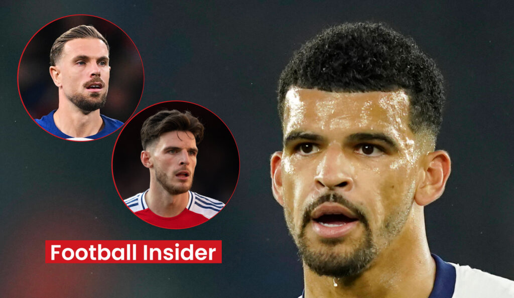 Jordan Henderson and Declan Rice react to Dominic Solanke's Tottenham ...