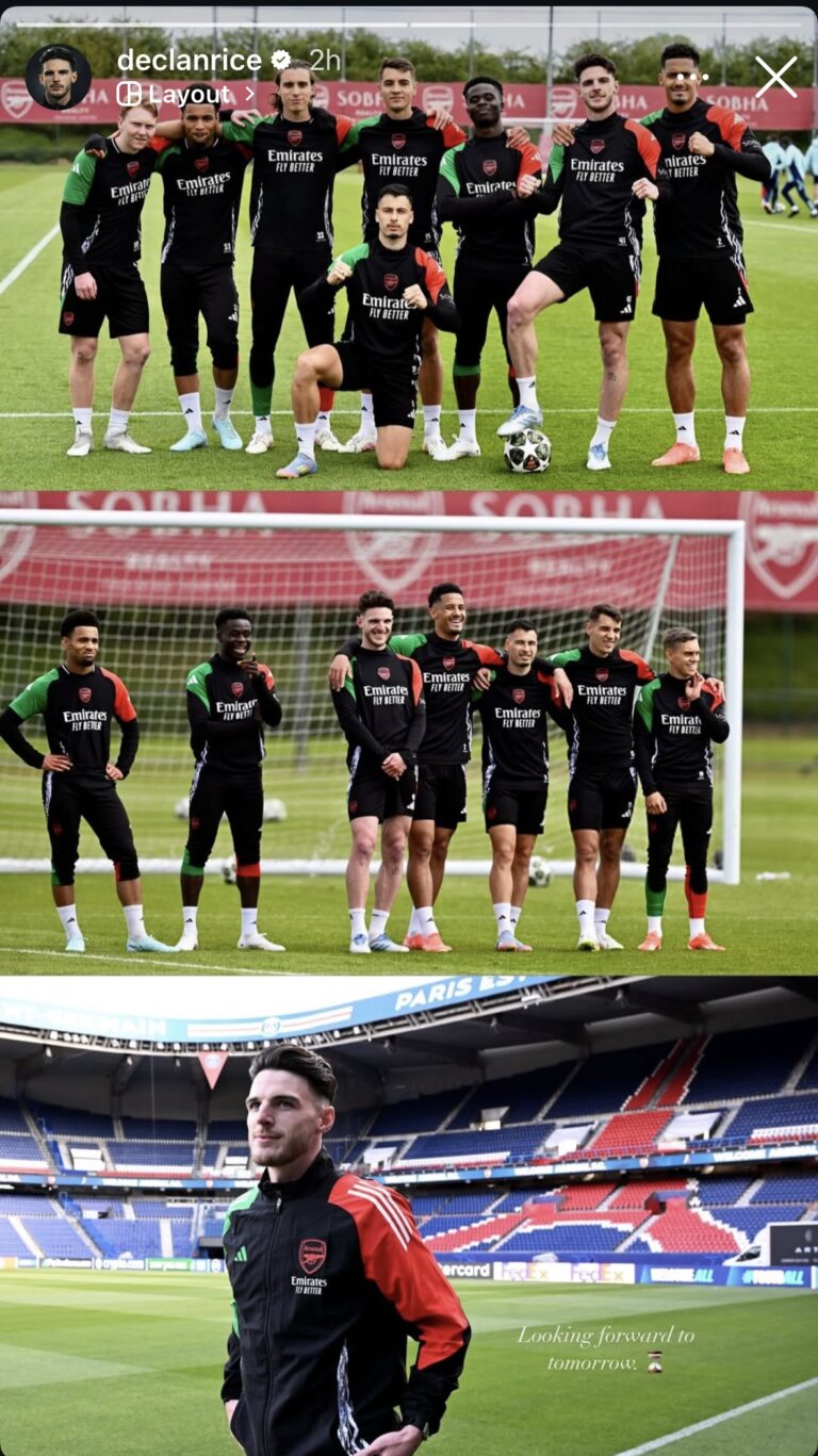 Declan Rice sends message to Arsenal fans pre-PSG showdown