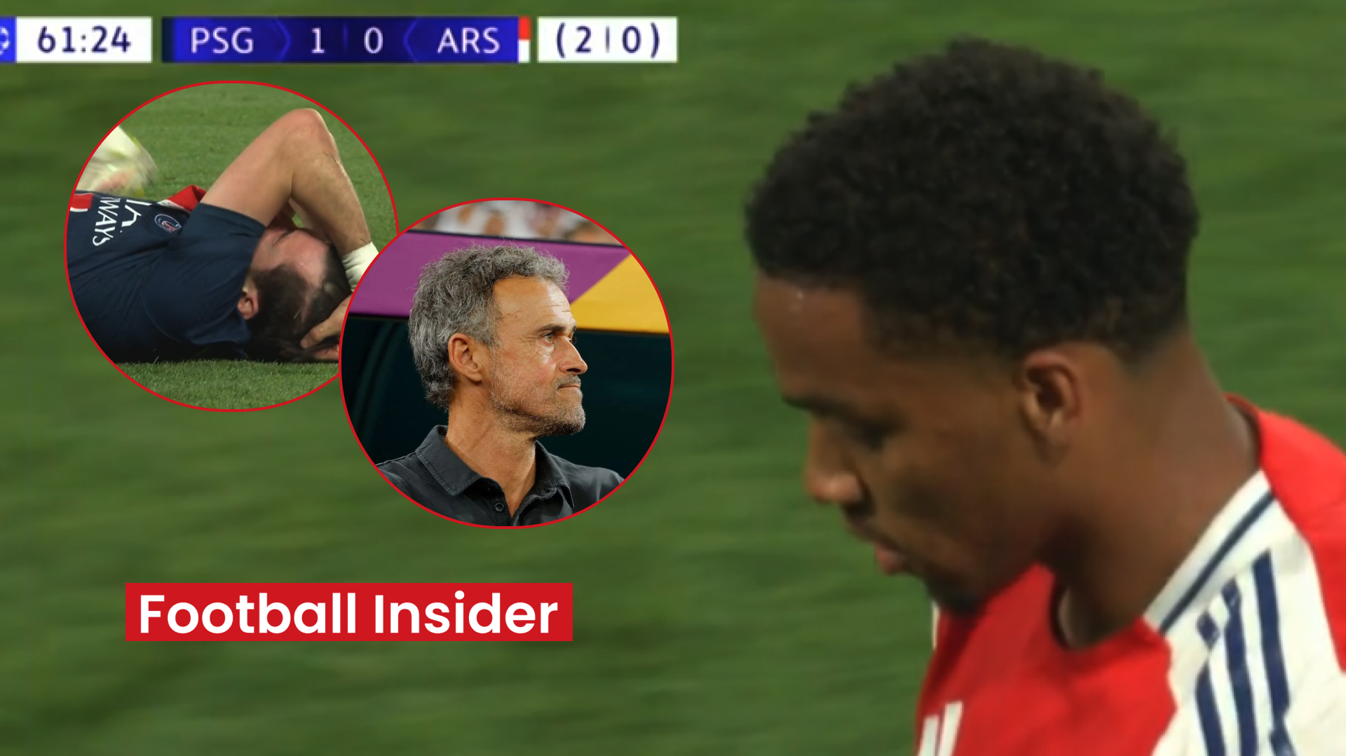 Luis Enrique goes 'berserk' at Jurrien Timber in Arsenal vs PSG clash