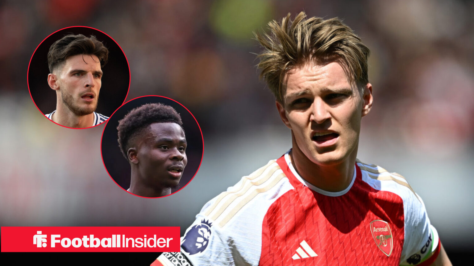 Declan Rice and Bukayo Saka react as Martin Odegaard responds to ...