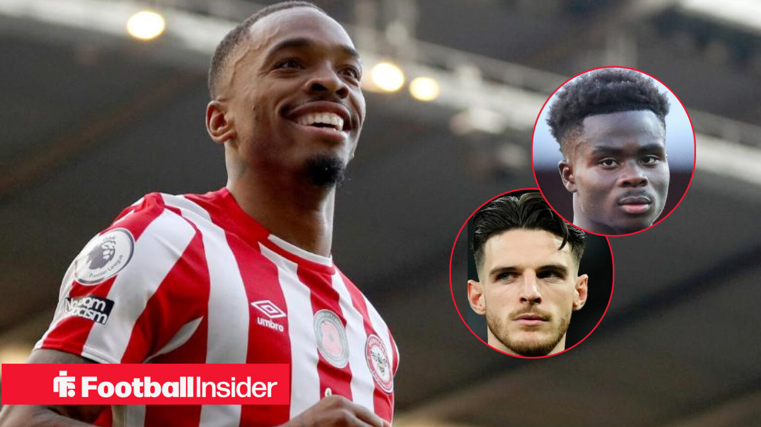 Declan Rice and Bukayo Saka react to Ivan Toney message as Arsenal step ...