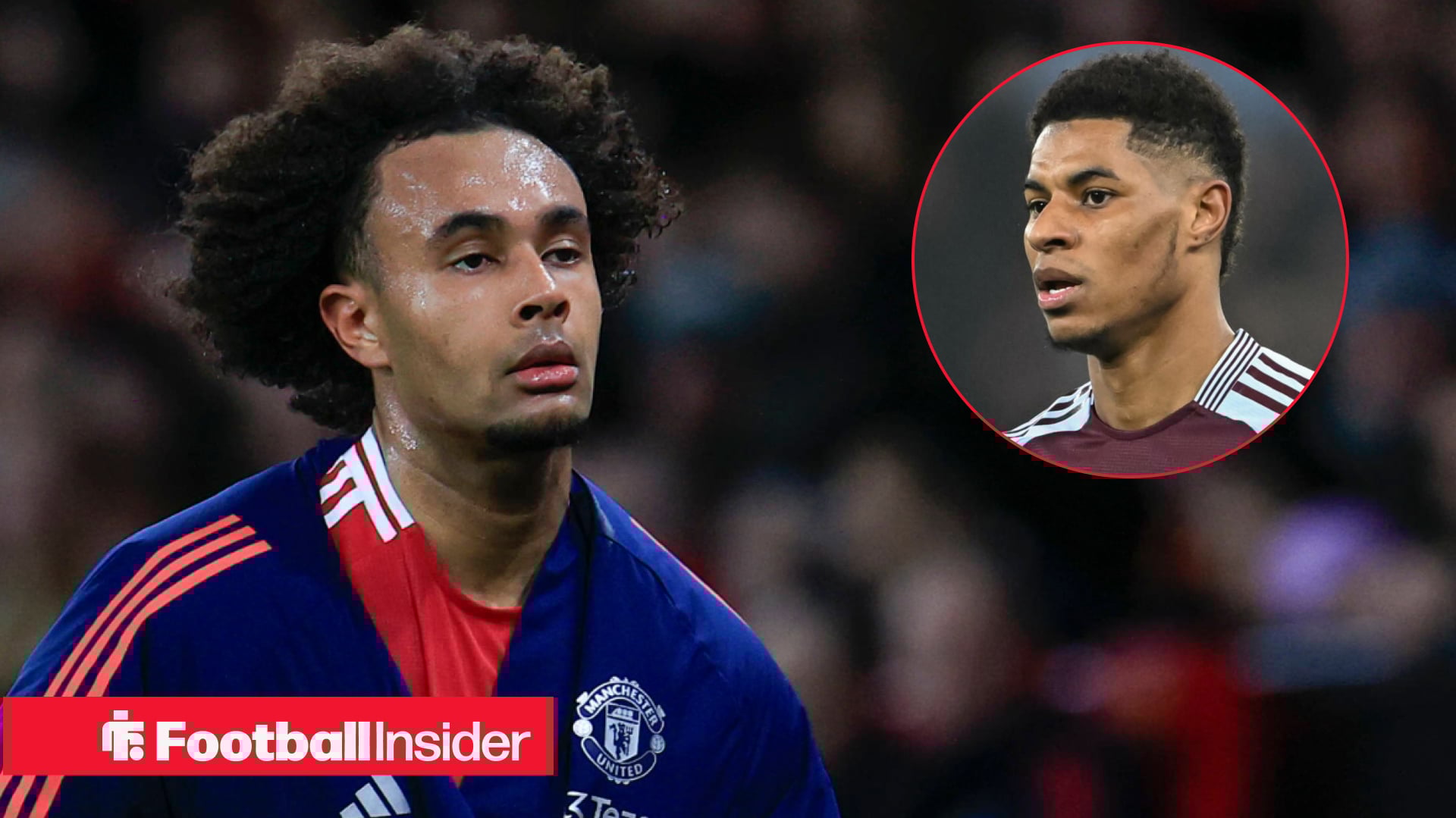 Marcus Rashford reacts as Joshua Zirkzee spotted with Bayern Munich star