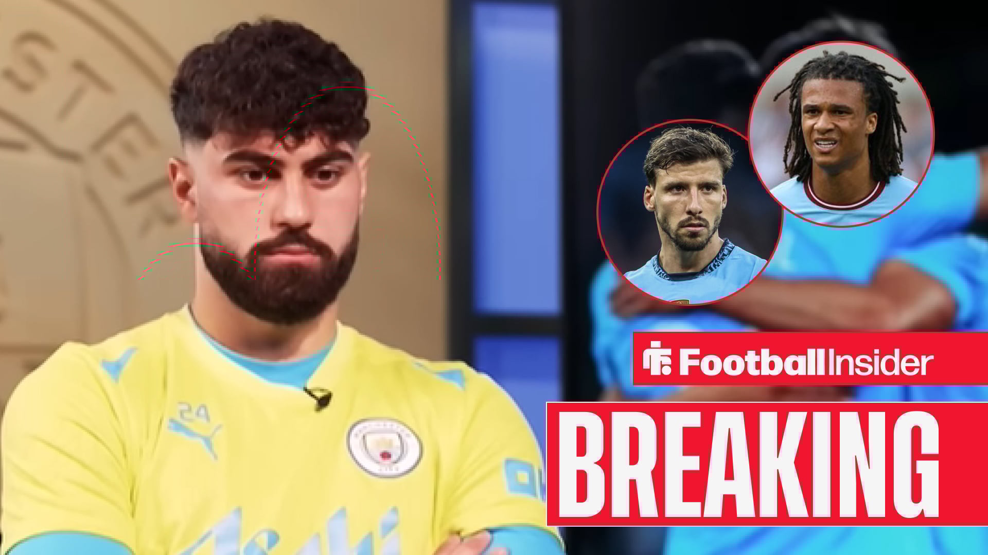 Ruben Dias and Nathan Ake react to Josko Gvardiol away from Man City