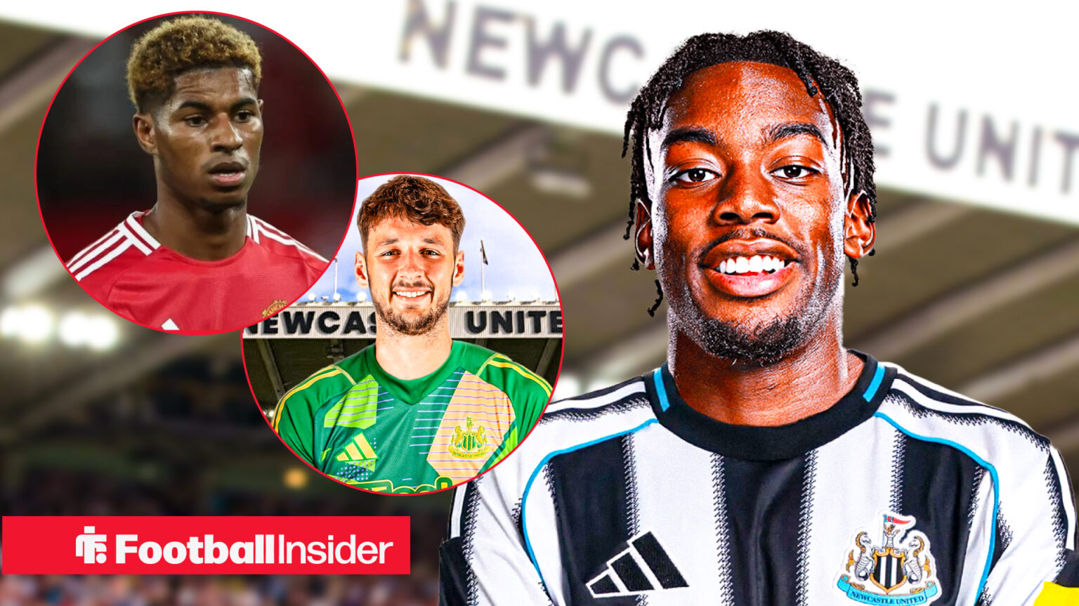 Marcus Rashford and James Trafford react as Newcastle agree new signing