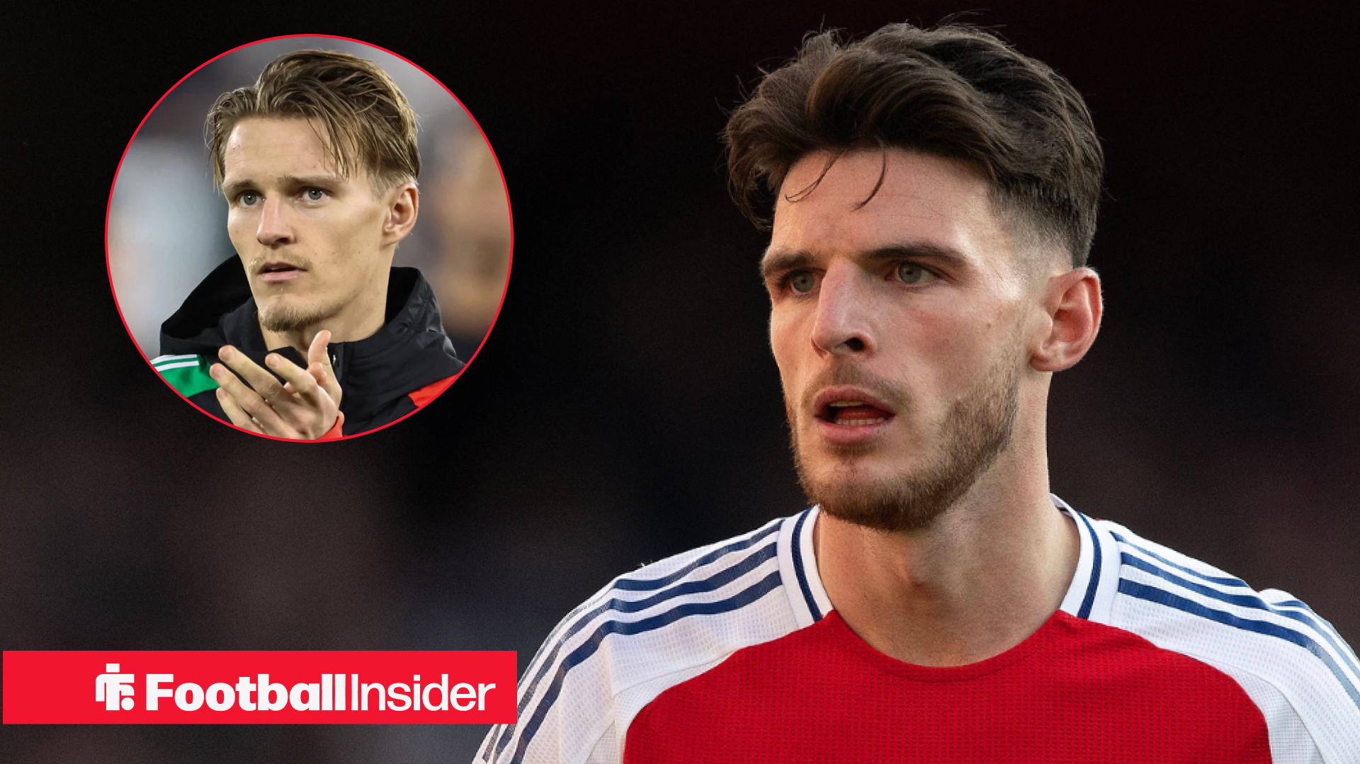 Declan Rice and Martin Odegaard react excitedly as Arsenal agree another signing