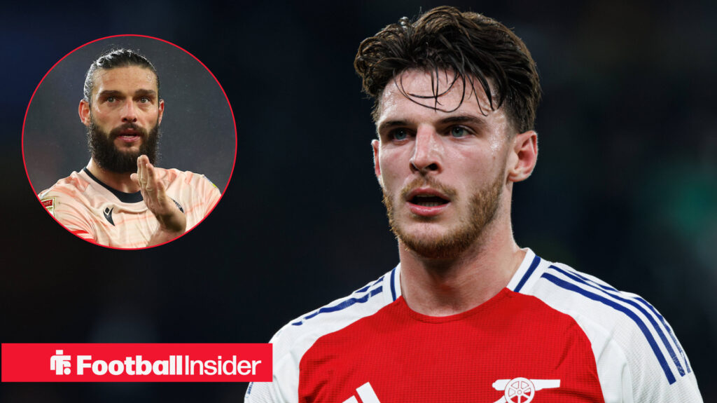 Arsenal star Declan Rice reacts to Andy Carroll's message after shock ...