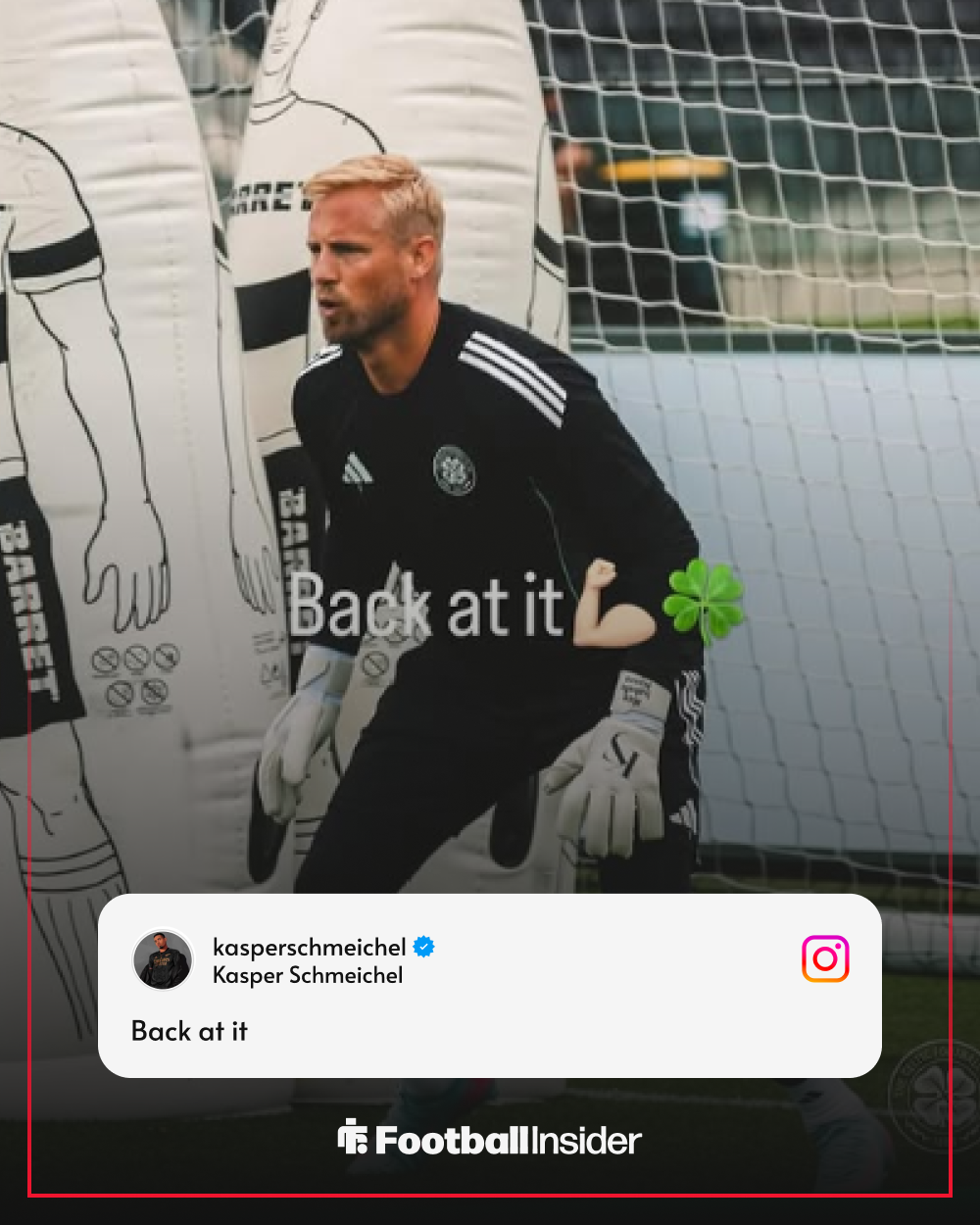Kasper Schmeichel shares three-word pre-showdown update at Celtic