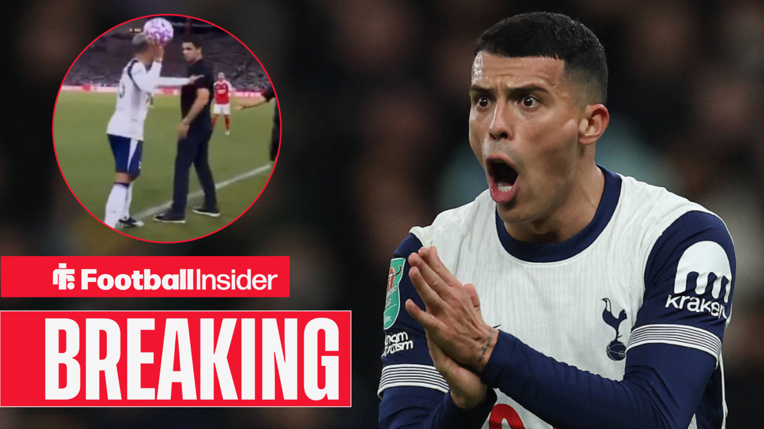 Pedro Porro sends cheeky message after Arteta clash, Maddison and Romero react