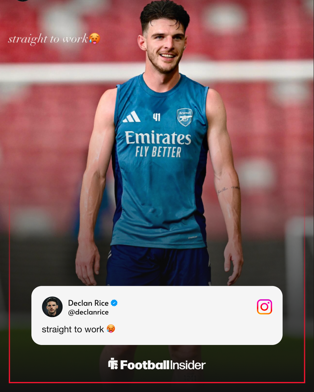 Declan Rice posts new training update after Arsenal transformation