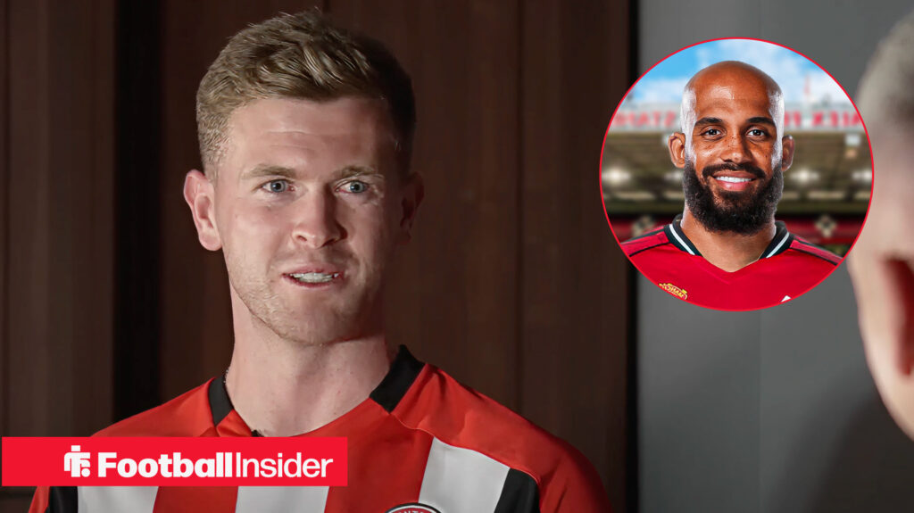 Bryan Mbeumo reacts to Brentford's Nathan Collins decision